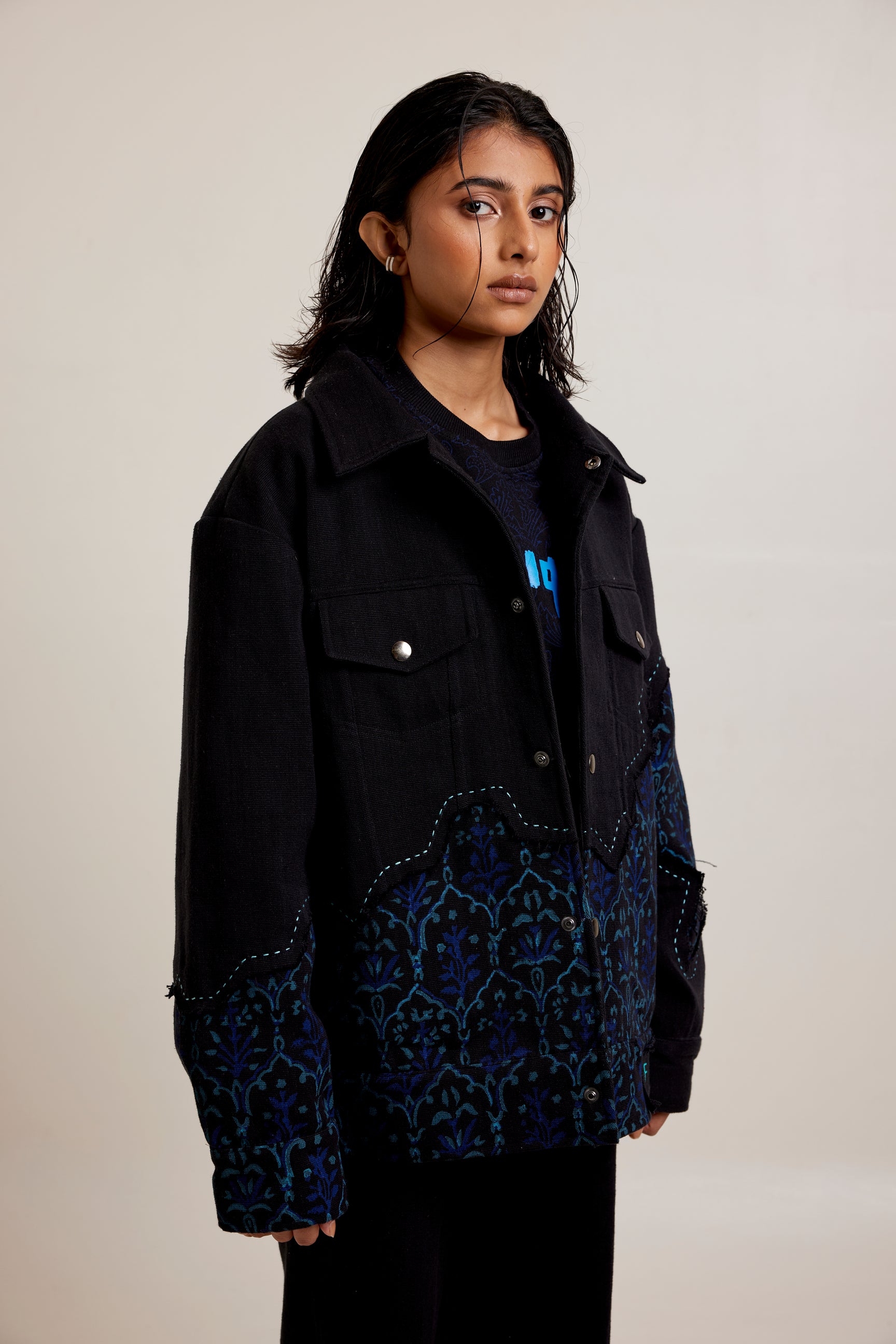 Black Khadi Handwoven - Jacket 2.0 – F A R A K